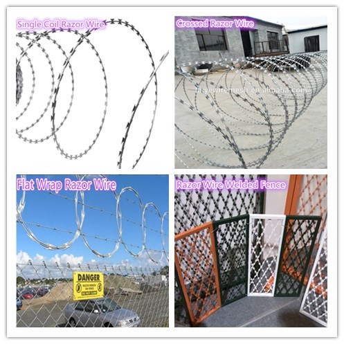 Hot Dip Galvanized Barbed BTO 22 Razor Wire 5-25kg / Roll Packing Weight