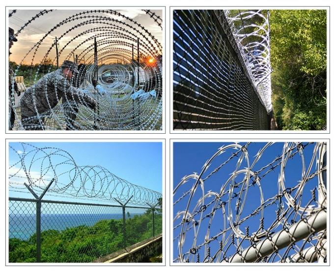 Single Loop Rust Proof Galvanized Razor Wire Black Annealed Outdoor Use