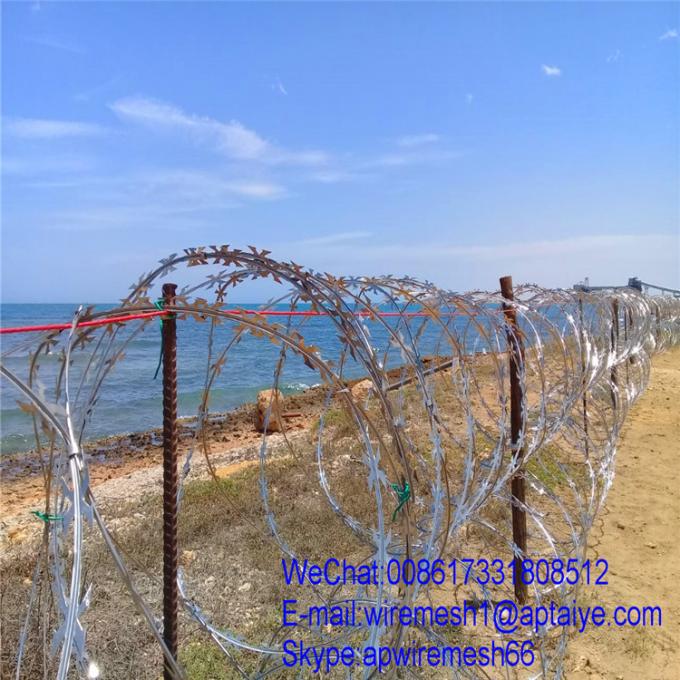 Double Concertina Razor Wire , Concertina Wire Fencing For Fence And ...