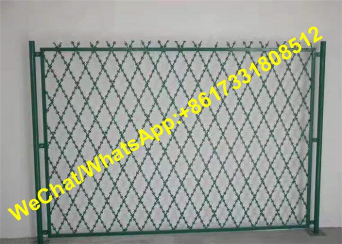 Green Powder Coated Welded Razor Wire Mesh Highway Razor Mesh Fence ...
