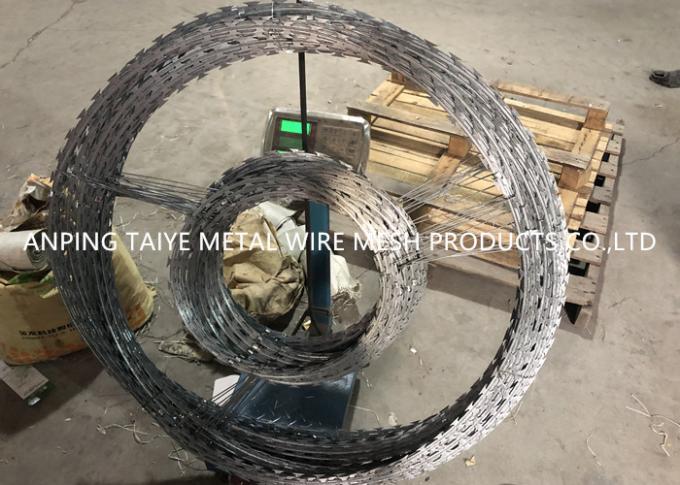 Goverment Use Double Circle BTO30 Razor Wire , SS304 Concertina Coil