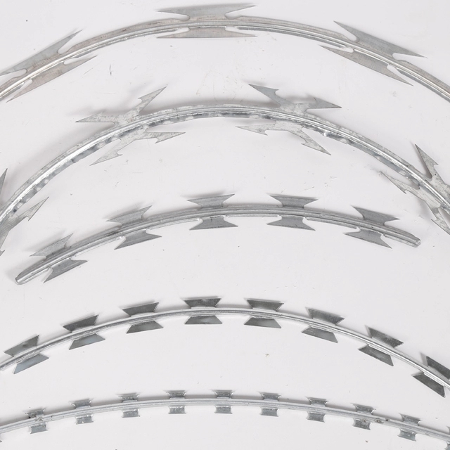 Straight Razor Galvanized Barbed Wire Mesh Frightening And Stopping ...