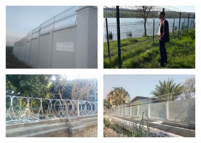 Concertina Flat Wrap Razor Wire Use On Top Of Fence Or Concrete Wall