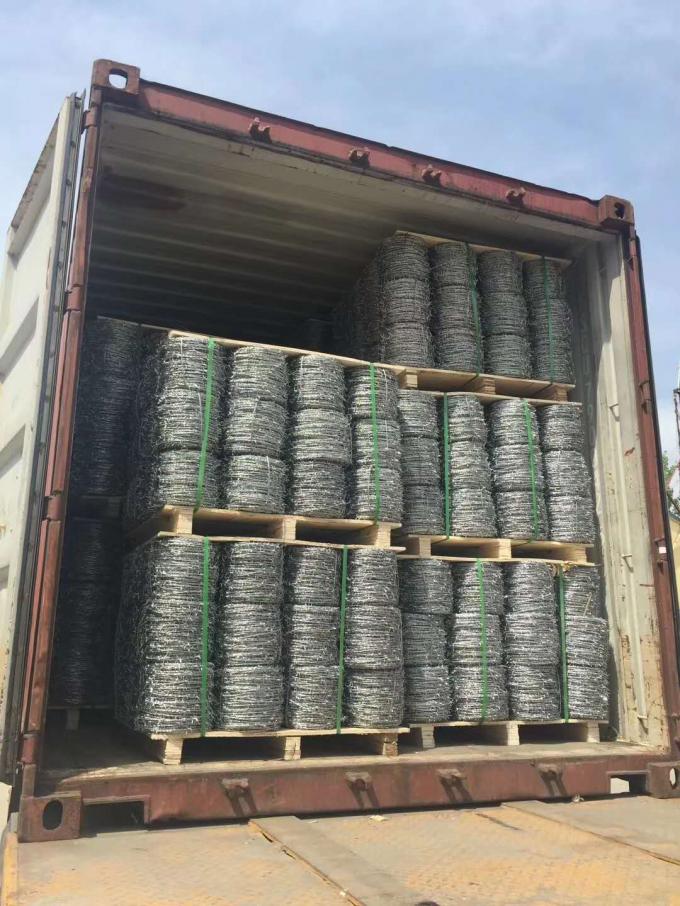 Galvanised Pvc Coated Coil Security Barbed Wire 12 14 Gauge