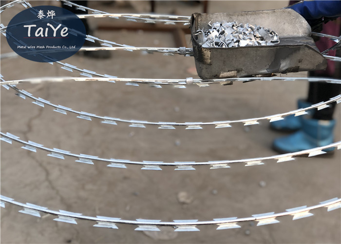 Electro Galvanized Flat Wrap Razor Wire Razor Blade Fencing Export To ...