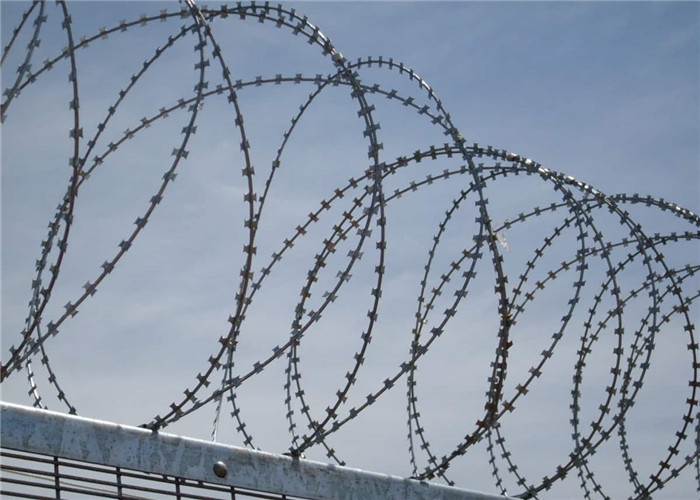 Barbed Tape Razor Wire Made in Coils concertina line for Security ...